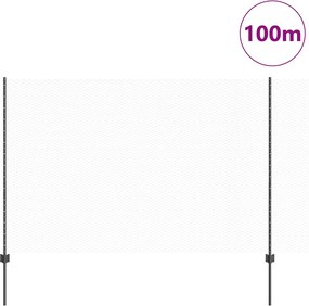 Hexagonální plot s podpěrou 100 x 1,6 m Ocel potažená PVC Šedá 3336943