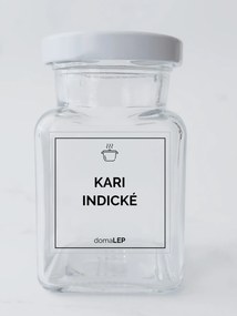 Samolepka na kořenky KARI INDICKÉ průhledná 5 × 5 cm tučné písmo