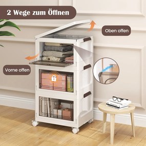 Costway Úložný box s víkem skládací boxy pro ukládání3sada plastová krabice