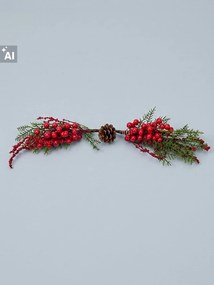 Sinsay - Vánoční dekorativní větvička s bobulemi a šiškou - vícebarevná