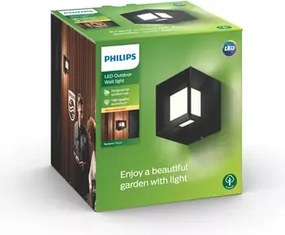 Philips 16480/30/P0 Parterre černá / Venkovní nástěnné LED svítidlo /