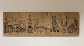 Li-Go "Ostrava" světelný obraz 230V 130x40 cm provedení povrchu: dub světlý