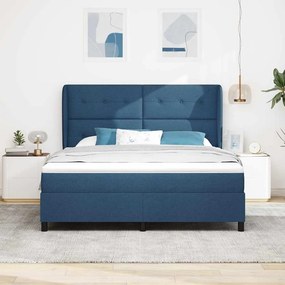 Postel s boxspringem s čelo Modrá 180 x 200 cm textil 3340584