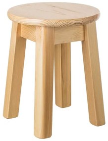 ČistéDřevo Kulatá stolička z borovicového masivu