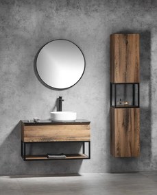 Sapho Sapho, SKARA skříňka 35x171x32cm, 2x dvířka, levá/pravá, černá mat/dub Collingwood, CG010-1919