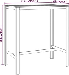 vidaXL Barový stůl 110 x 60 x 110 cm impregnovaná borovice [318221]