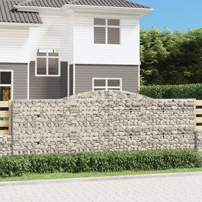 Klenuté gabionové koše 3 ks 400x50x140/160cm pozinkované železo 3147023