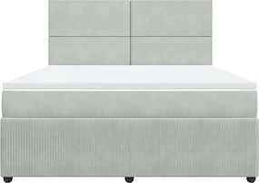 Box spring postel s matrací světle šedá 180x200 cm samet 3292400