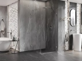 Mexen Lunar-B, pravostranný výklopný sprchový kout 70 x 70 cm, 8mm čiré sklo, chromový profil, 832-070-070-01-00-P
