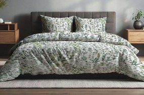 Krepové povlečení Listy eukalyptu Velikost: 140 x 200 + 70 x 90