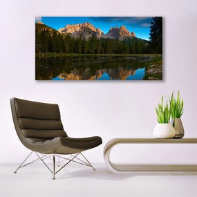 akrylový obraz Les Jezero Krajina 120x60 cm