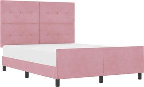 Postel s boxspringem s čelo Růžová 160 x 200 cm samet 3344956