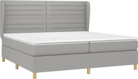 Box spring postel s matrací světle šedá 200 x 200 cm textil 3128629