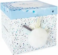 Doudou Dárková sada - Plyšový králíček s bílou bambulkou 25 cm / od 0