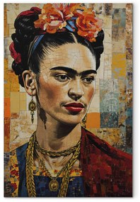 Obraz Frida Kahlo - Portrait on a Mosaic Background Inspired by Klimt’s Style