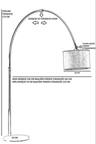 Opviq Stojací lampa Vargas 8748-3, Chromová