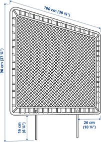 TOLKNING Čelo postele, ručně vyrobené ratan
