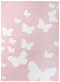Chemex Dětský koberec Motýlci 220x160cm růžový