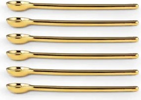 vtwonen Gold sada 6 velkých porcelánových lžíček - zlaté (Elegantní zlaté porcelánové lžíčky)