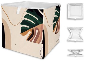 Úložná krabice monstera abstraction, 32x32cm