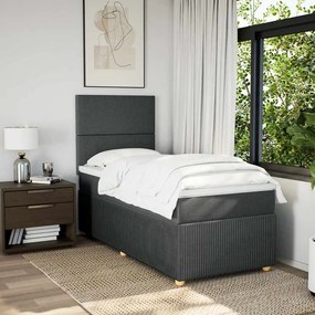 Box spring postel s matrací tmavě šedá 80 x 200 cm textil 3294177