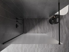 Mexen, Mexen Kioto-X sprchová stěna 50 x 200 cm, matná 10 mm, černá - 800-050-101-70-30-X