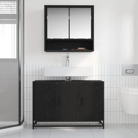 Sada koupelnového nábytku 2 ks Černý dub 90 x 33 x 60 cm 3402389