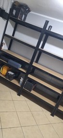 Fistar AKCE - Balíček : 4x Regál 180x90x40 cm lakovaný 5-policový, nosnost 875 kg - ČERNÝ