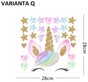 Samolepky na zeď - jednorožci, více variant Varianta: Varianta Q