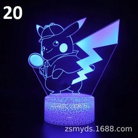 Pokemon Pikachu 3D lampa se změnou barvy Balení: s dálkovým ovladačem, Varianta: 20