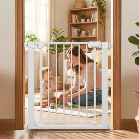 Costway Schodišťová brána bez vrtání se šířkou 75-82 cm Auto-Close dveřní brána