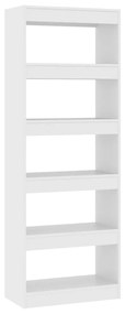 Petromila Knihovna / dělicí stěna bílá 60 x 30 x 166 cm kompozitní dřevo