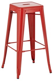 Kovová barová židle Josh - Červená