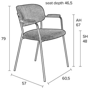 Světle šedé jídelní židle v sadě 2 ks Jolien – White Label
