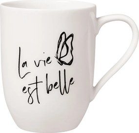 Villeroy&Boch Villeroy & Boch Statement hrnek s uchem La vie est belle, 11,5 × 8 × 10,4 cm, 290 ml
