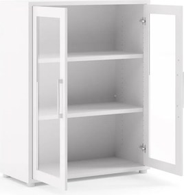 FALCO Skříňka Office 80400/126 bílá/sklo