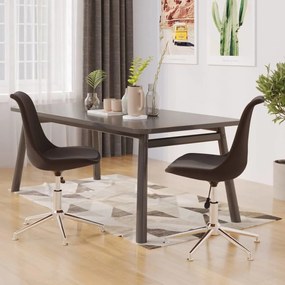 vidaXL Otočné jídelní židle 2 ks textil [338365] Barva: tmavě hnědá