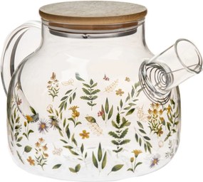 Zelená skleněná konvice na čaj 1 l Wildflowers – Dakls