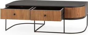 Konferenční stolek z mangového dřeva v přírodní barvě 60x120 cm Curve – MOME