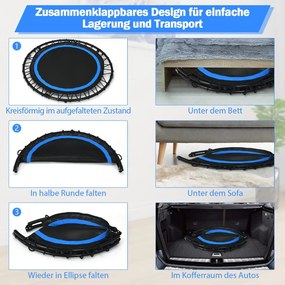Costway Ø101 cm trampolína s odporovými pásy 2 mini trampolína s výškově