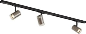 Moderní kolejnicový systém černý se 3 bodovými světly Gunmetal 1-fázový - Iconic Lloyd