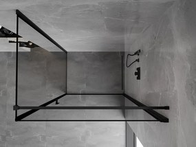 Mexen Mist-B sprchový kout pravý 70 x 100 cm, černý rám, černý - 8A2T-070-100-70-70-P
