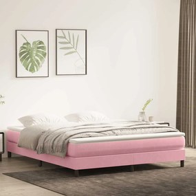 Postel Box Spring bez matrace růžová 180x210 cm samet 3315842
