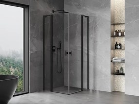 Mexen, Mexen Mist L Duo výklopný sprchový kout 90 x 90 cm, průhledný, černý - 8A4L-090-090-70-00