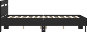 Rám postele s čelem černý 120 x 200 cm kompozitní dřevo 3207428