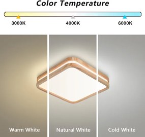 Brilagi -LED Stropní sv. MOLINA SQUARE LED/32W/230V 3000/4000/6000K dub 30x30 cm