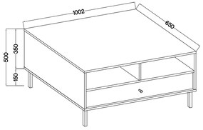 TOKYO 2 b | konferenční stolek 201 | 100,2x65 cm | béžová/zlatá