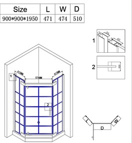 BPS-koupelny Pětiúhelníkový sprchový kout HYD-PK06B 90x90 černá/transparent + vanička HYD-PSV-SXL07B černá