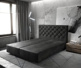 Boxspring postel Dream-Great 160x200 cm mikrovlákno antracitová