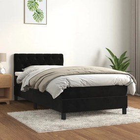 Box spring postel s matrací černá 80 x 200 cm samet 3141451